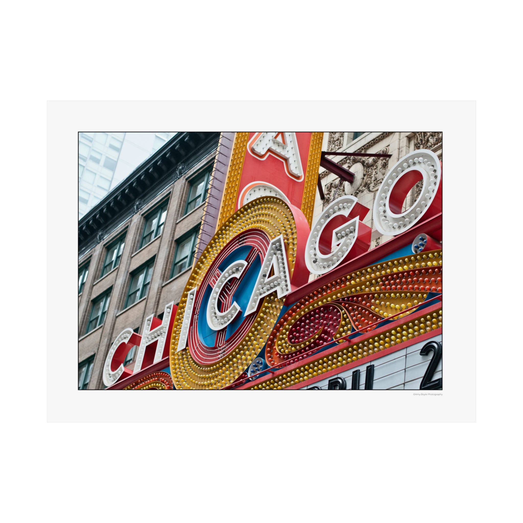 Chicago's Iconic Theatre Sign Matte Horizontal Posters 24x18" and 48x36 ...