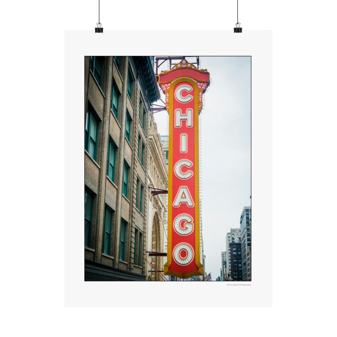 Chicago's Iconic Theatre Sign 18x24" Matte Vertical Poster - Etsy