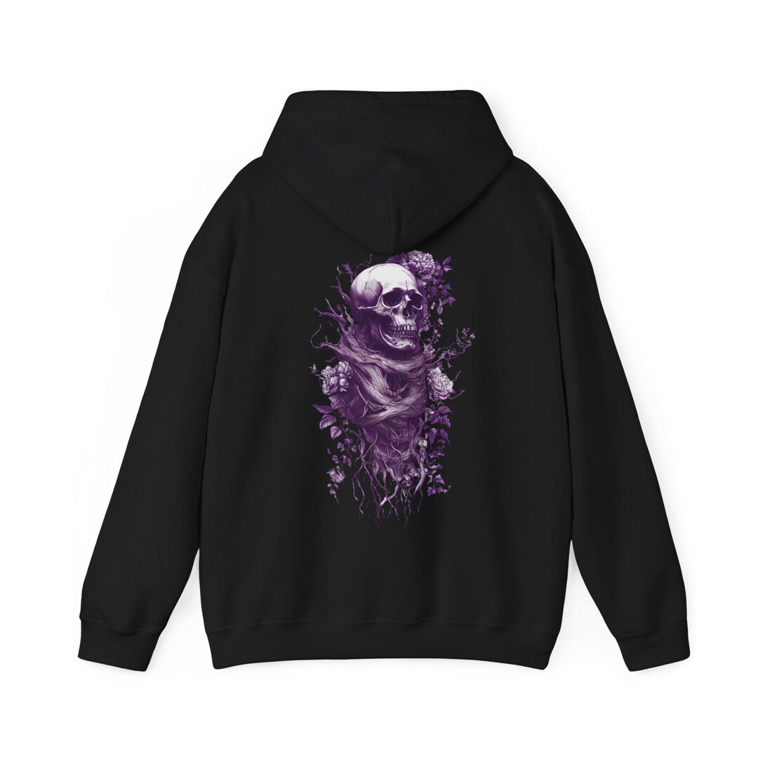 Skull Vine Rose Hoodie, Gothic Alt Fashion Sweatshirt, Unisex Heavy ...