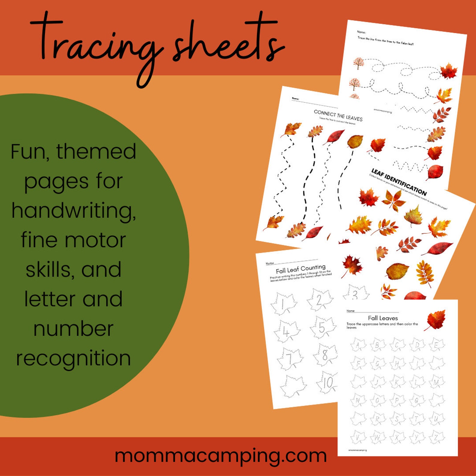 Autumn Leaves Workbook for Preschool, Prek, and Kindergarten - Etsy