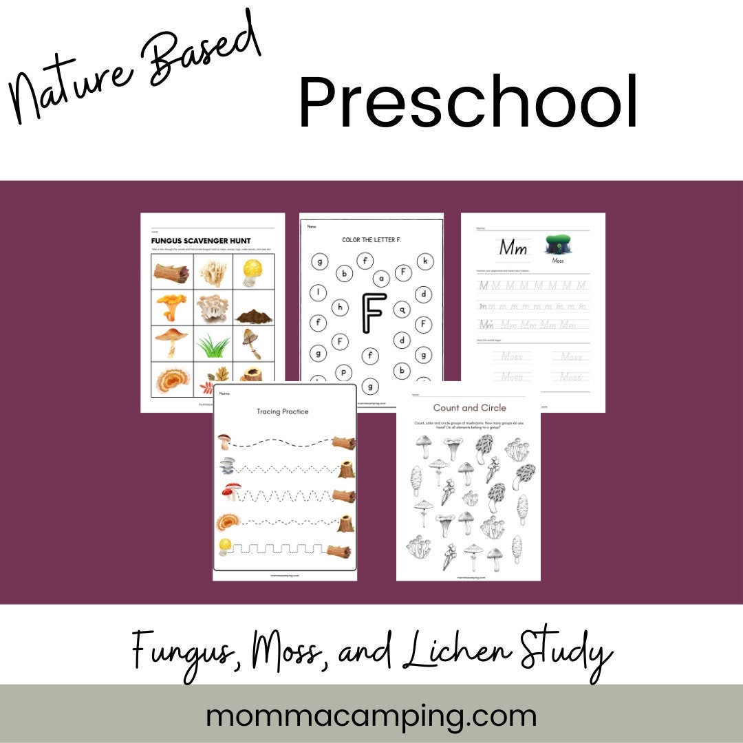 Preschool Fungus, Lichen, and Moss Scavenger Hunt and Worksheets ...