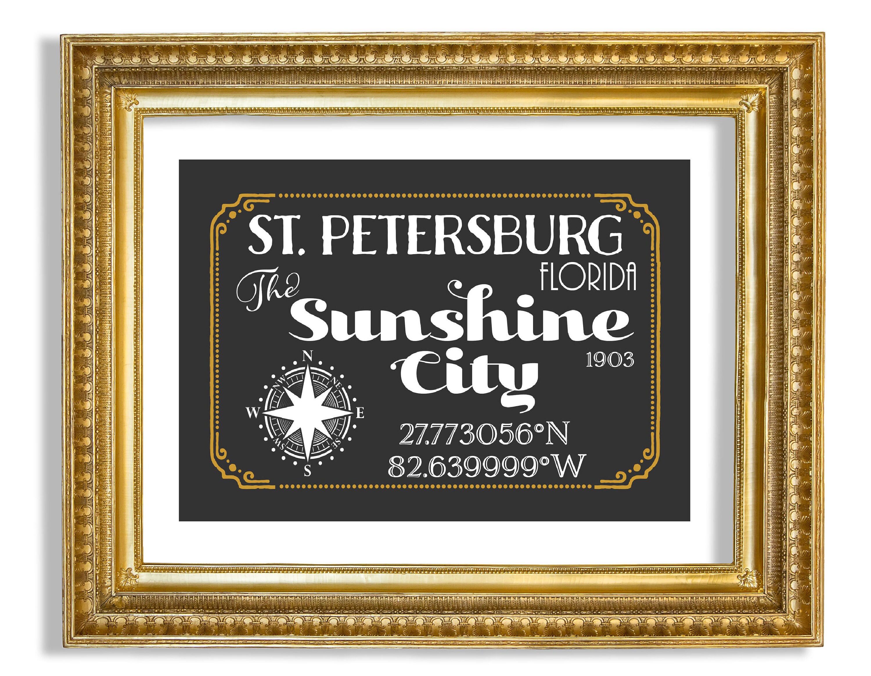 City Sign Florida Art St Petersburg Wall Art Matted Print | Etsy
