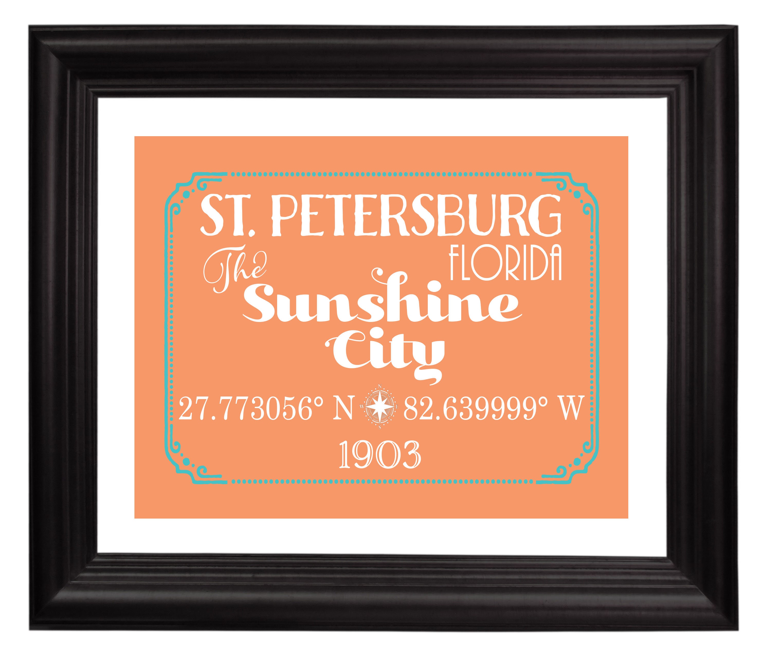 City Sign Florida Art St Petersburg Wall Art Matted Print | Etsy