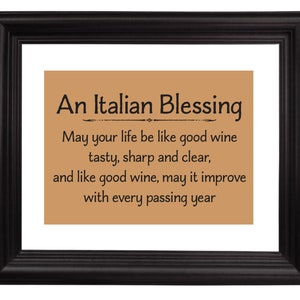 Italian Blessing / Quotes Wall Art Modern Design 2 Sizes - Etsy