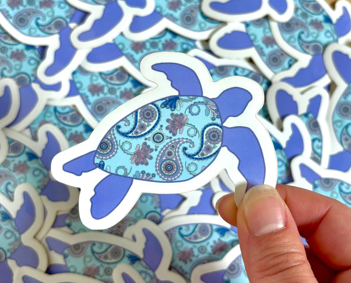 Paisley Turtle Sticker - Etsy