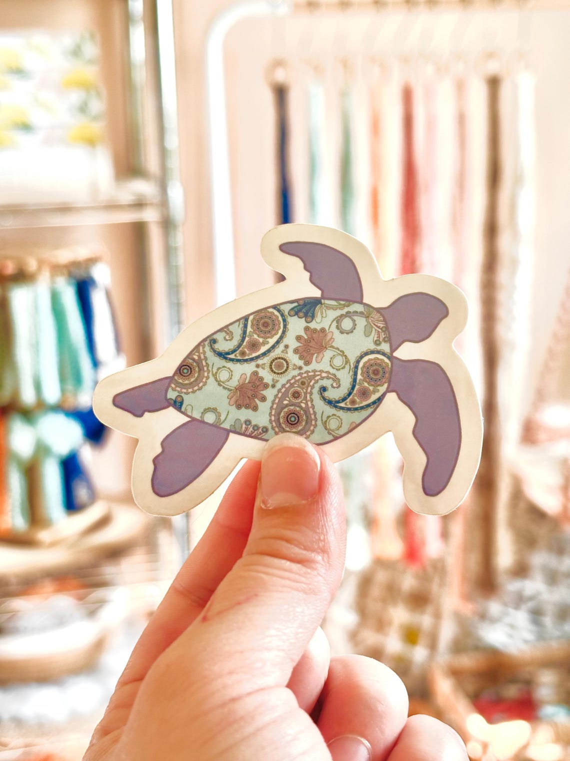 Paisley Turtle Sticker - Etsy