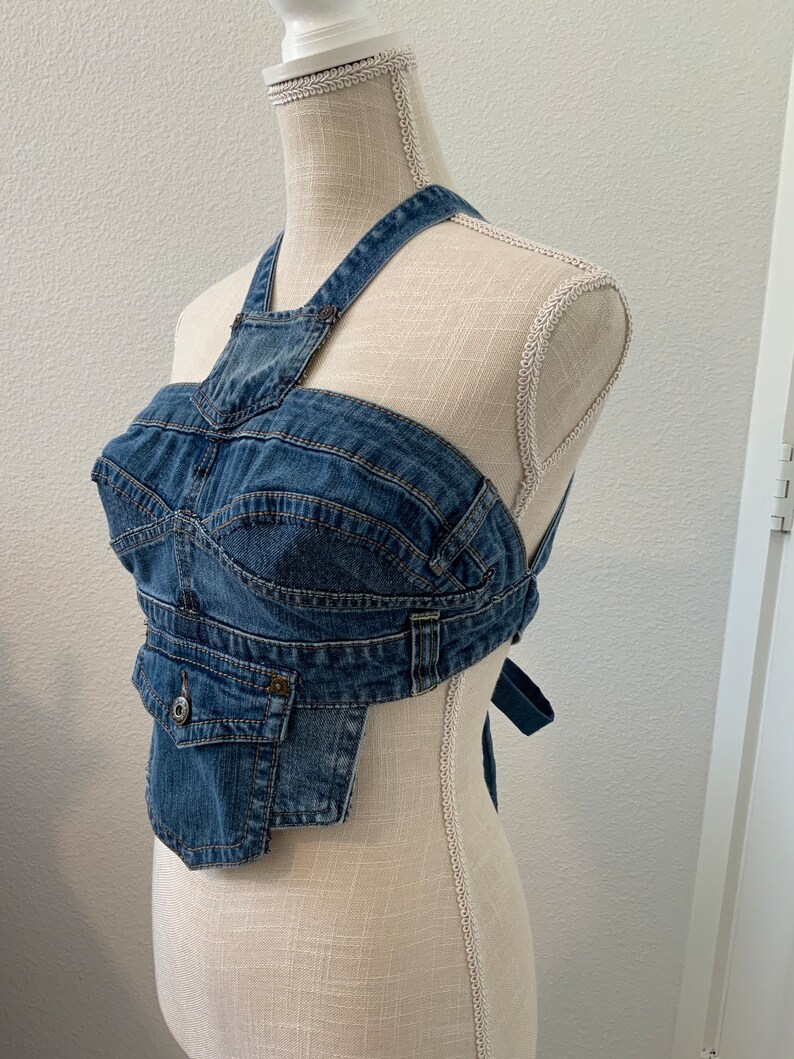 Festival Denim, Trendy, Boho Chic, Street Style, Handmade Denim Halter ...