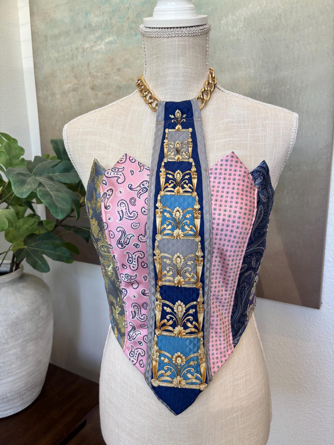 Upcycled Necktie Corset Top: Western Rodeo Glam Fashion - Etsy
