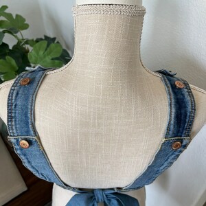 V Neck, One of a Kind, Upcycled Denim Top, Denim on Denim, Festival ...