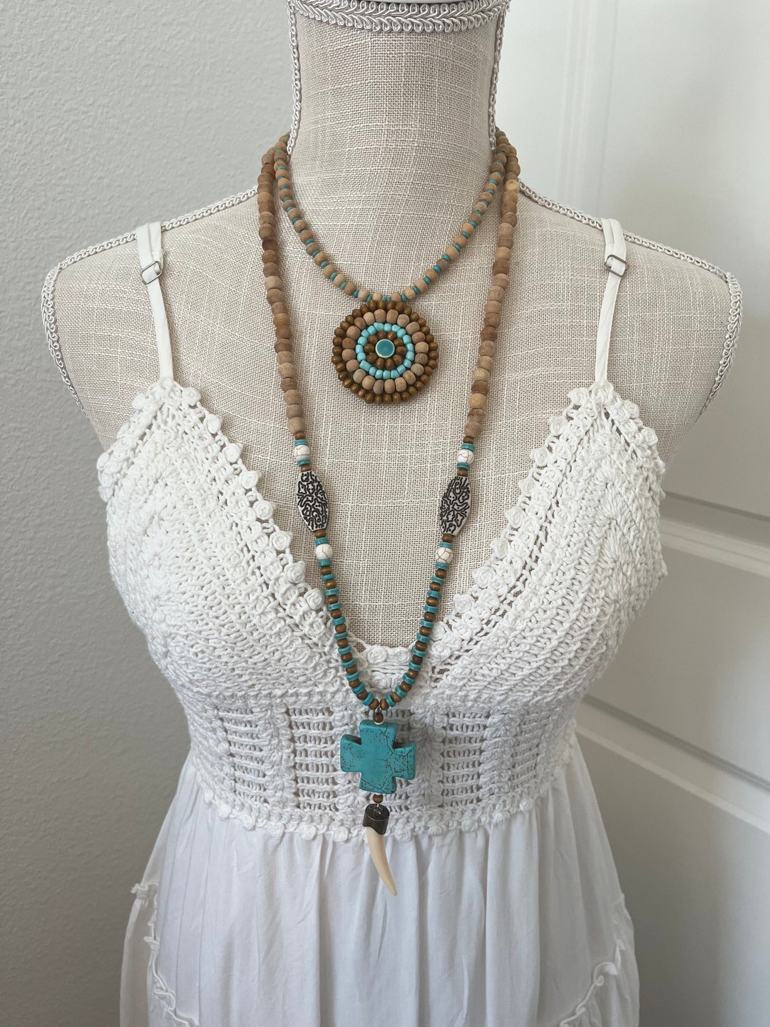 A Beautiful Bohemian Jewelry Set of Two Necklaces, 5 Bracelets and ...