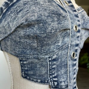Futuristic Denim Top, Built in Chocker Style, 2023 Denim Trend ...