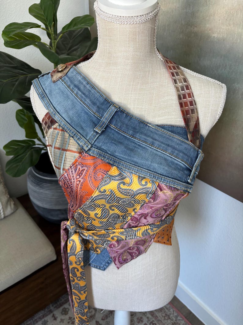 Upcycled Men's Tie Halter Top, Retro Paisley Corset, Small - Etsy