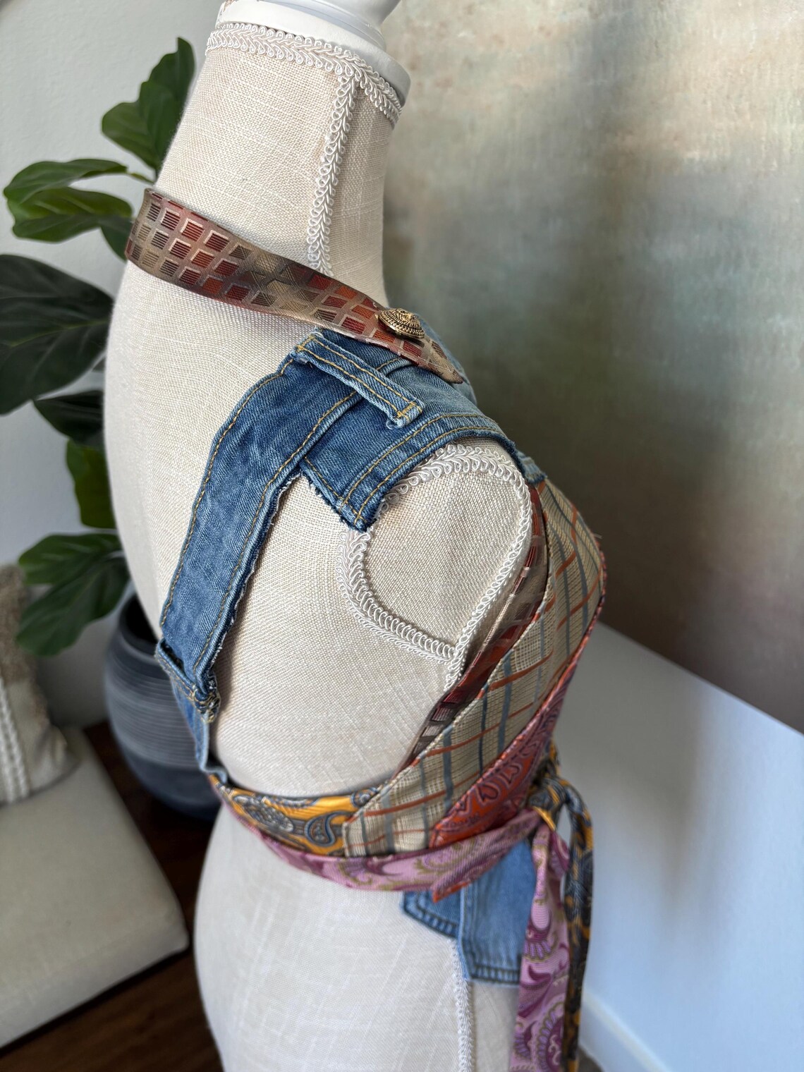 Upcycled Men's Tie Halter Top, Retro Paisley Corset, Small - Etsy