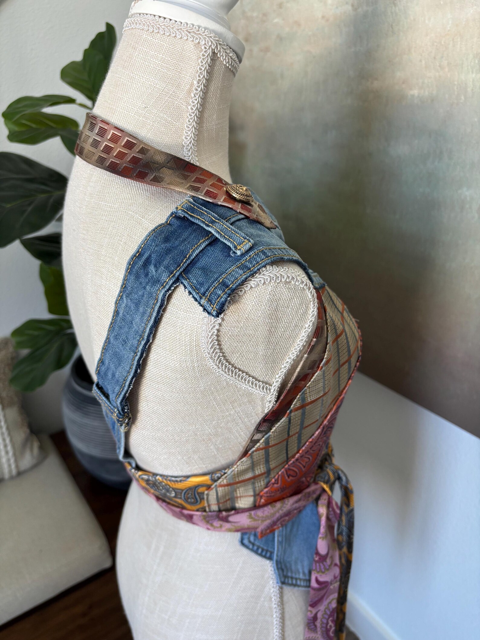 Upcycled Men's Tie Halter Top, Retro Paisley Corset, Small - Etsy