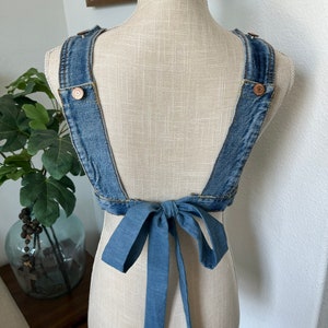 V Neck, One of a Kind, Upcycled Denim Top, Denim on Denim, Festival ...