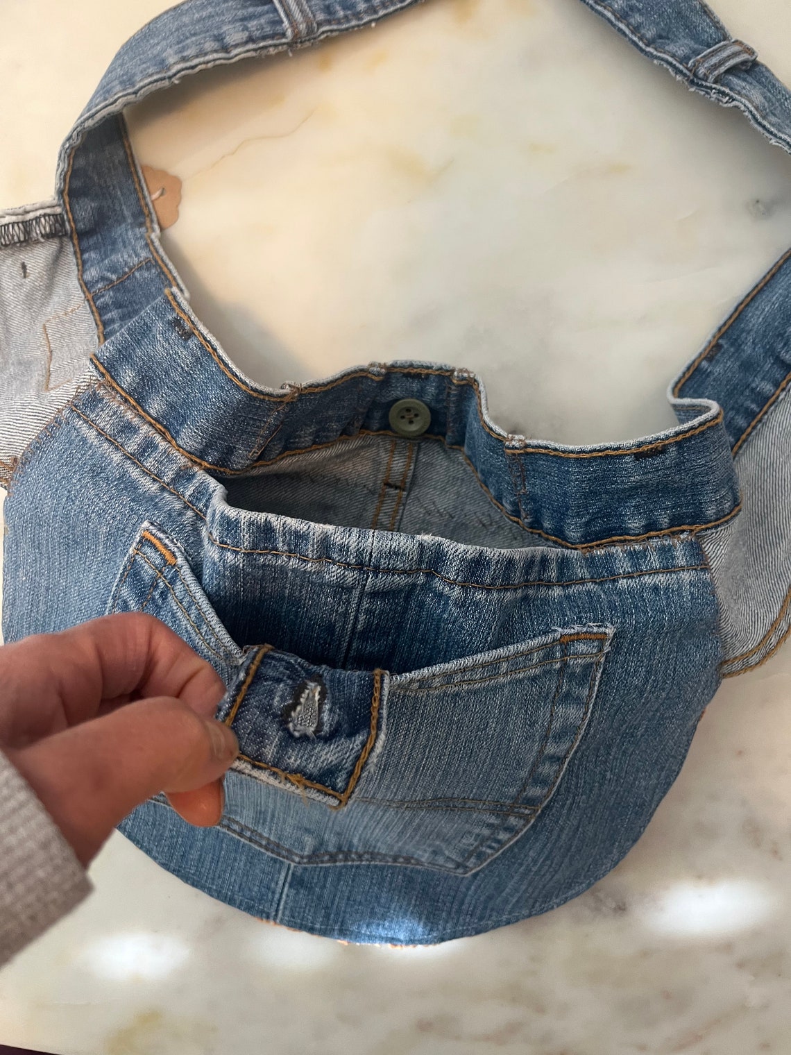 Upcycled, Ecofriendly, Denim Jean Cross Body Bag Made With Recycled ...