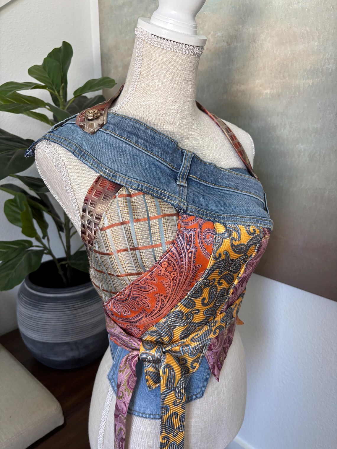 Upcycled Men's Tie Halter Top, Retro Paisley Corset, Small - Etsy