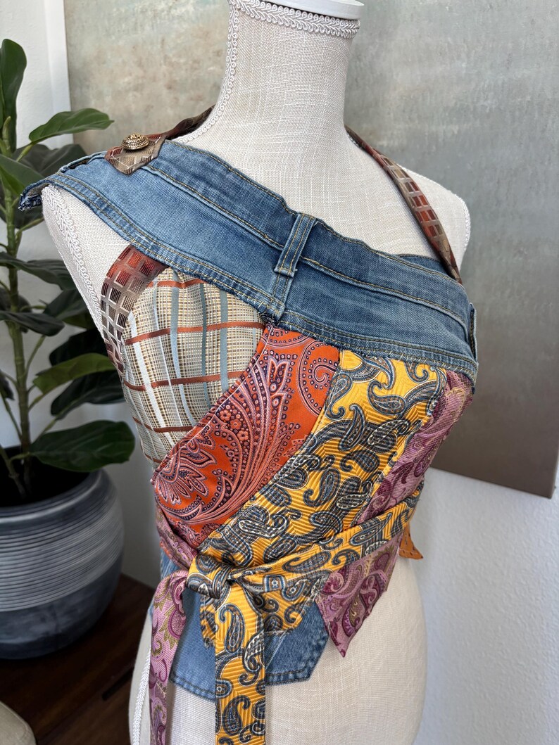 Upcycled Men's Tie Halter Top, Retro Paisley Corset, Small - Etsy