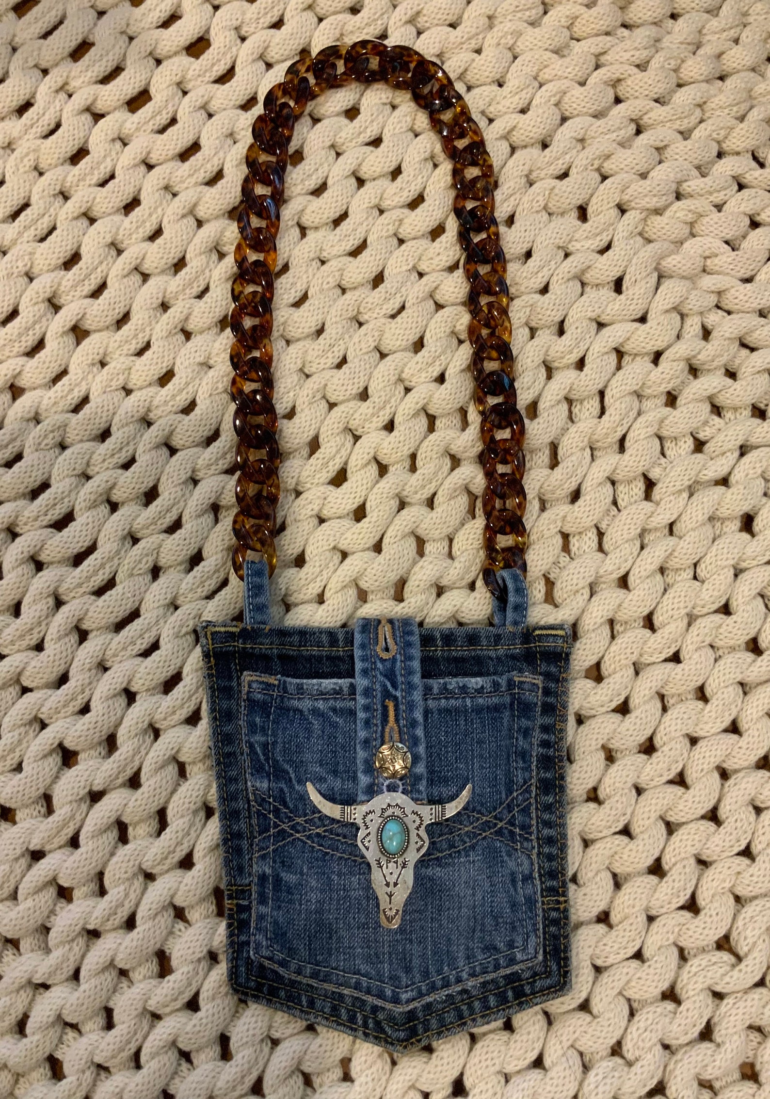 3 Little Pockets, Denim Jean Pocket Purse, Denim Bag, Festival Bag, Bohemian Bag, Boho Cowgirl ...