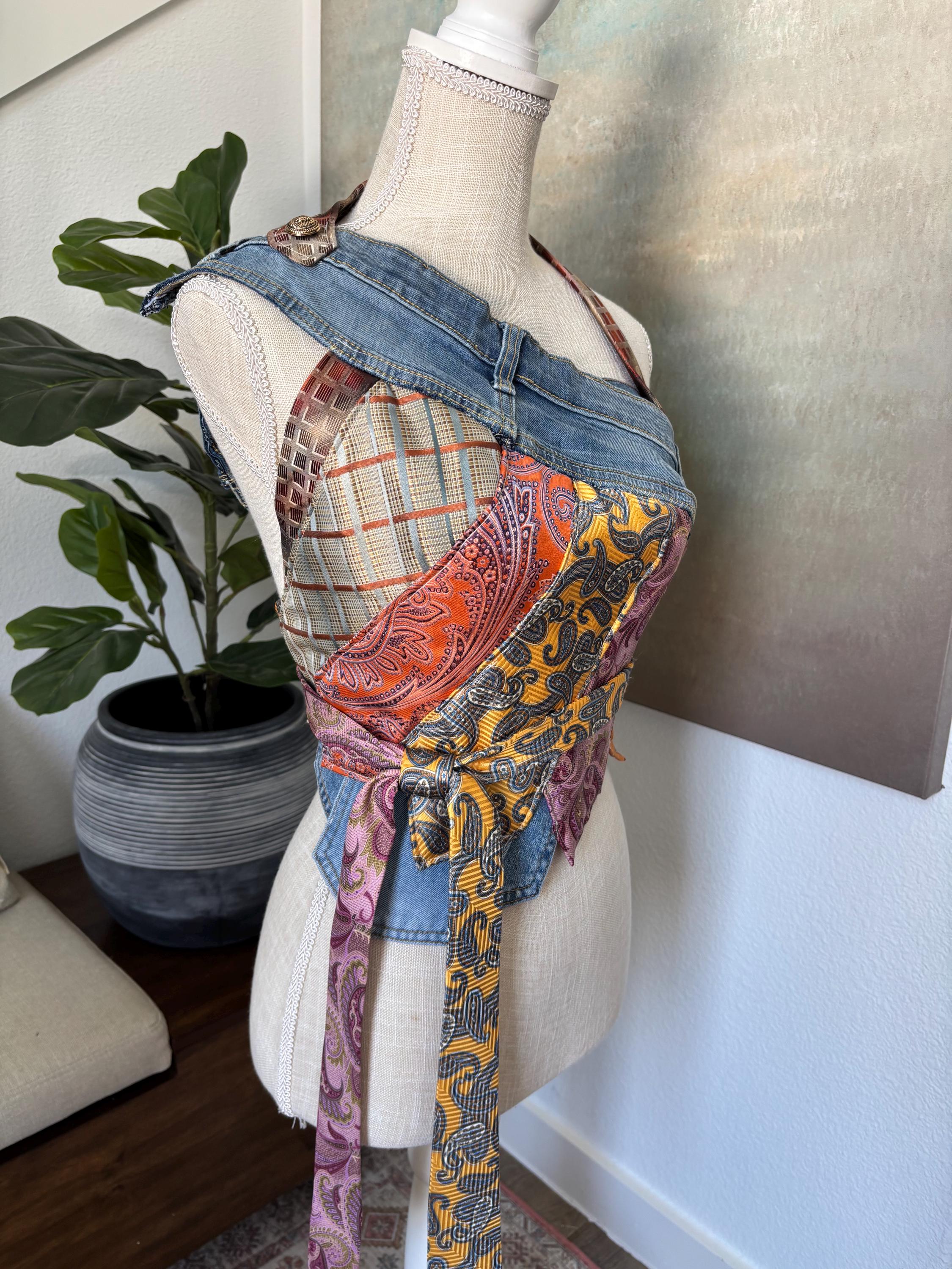 Upcycled Men's Tie Halter Top, Retro Paisley Corset, Small - Etsy