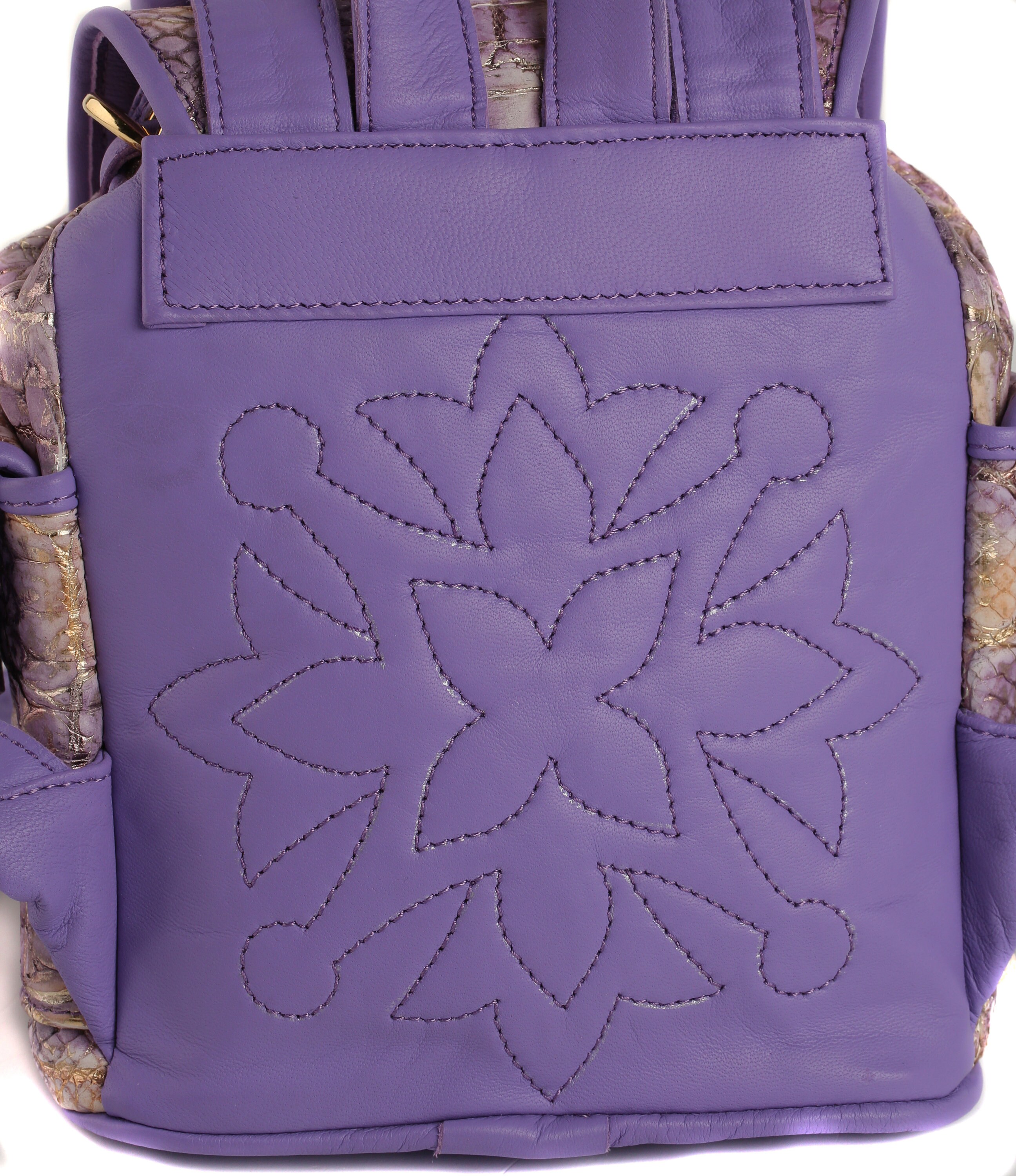 Designer Real Snake Skin Handmade Backpack, Leather Backpack, Purple ...