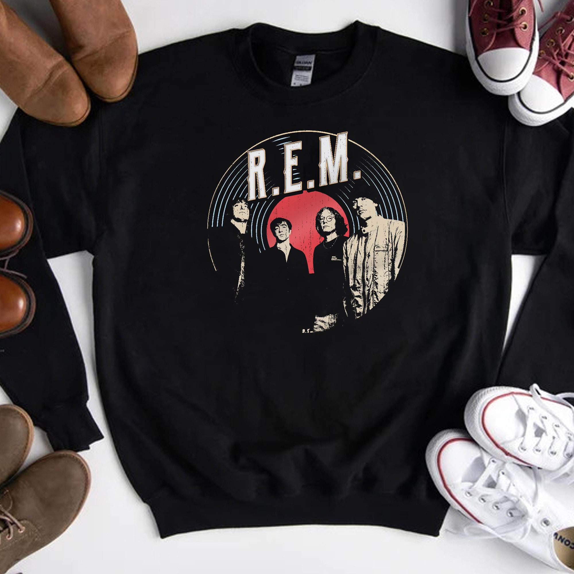 REM Rock Band T-Shirt | Vintage Vinyl REM Band Shirt sold by Pinched ...