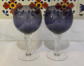 Cristal D'arques-durand Antique Amethyst Water Goblets/purple Wine ...