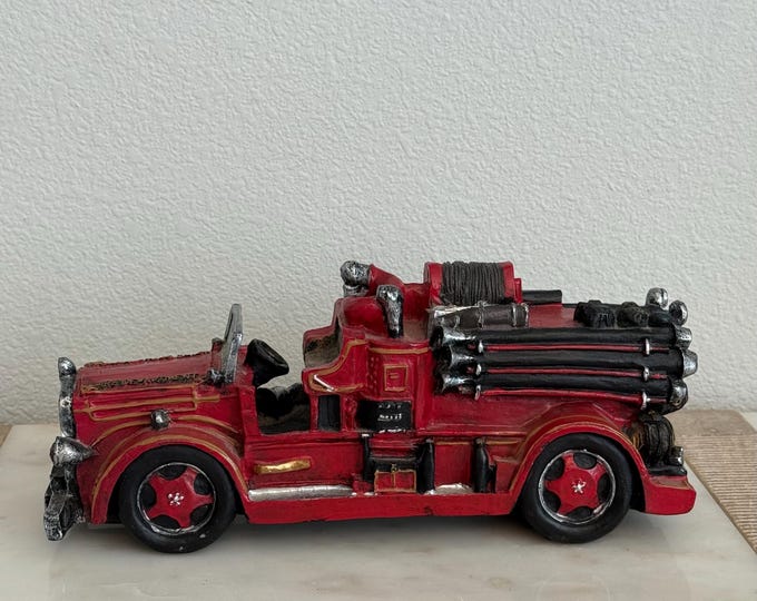 Vintage Collectible Red Fire Department Truck - Etsy