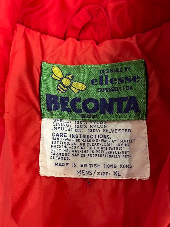 Ellesse Beconta 80’s Vintage Men’s Red Puffer Jacket … - Gem