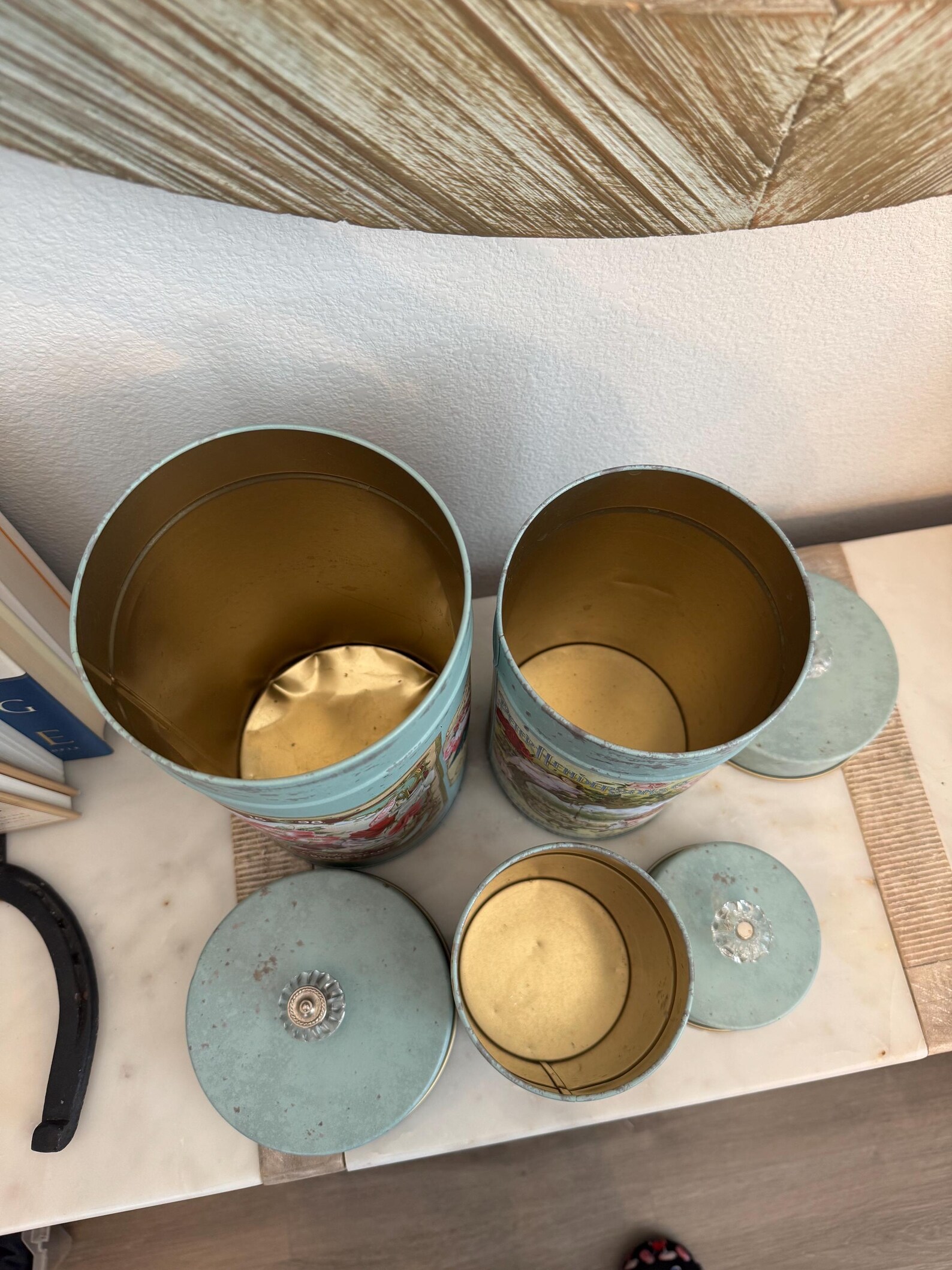 Timeless by Design Vintage Set of 3 Garden Teal Blue Food Safe Tin ...