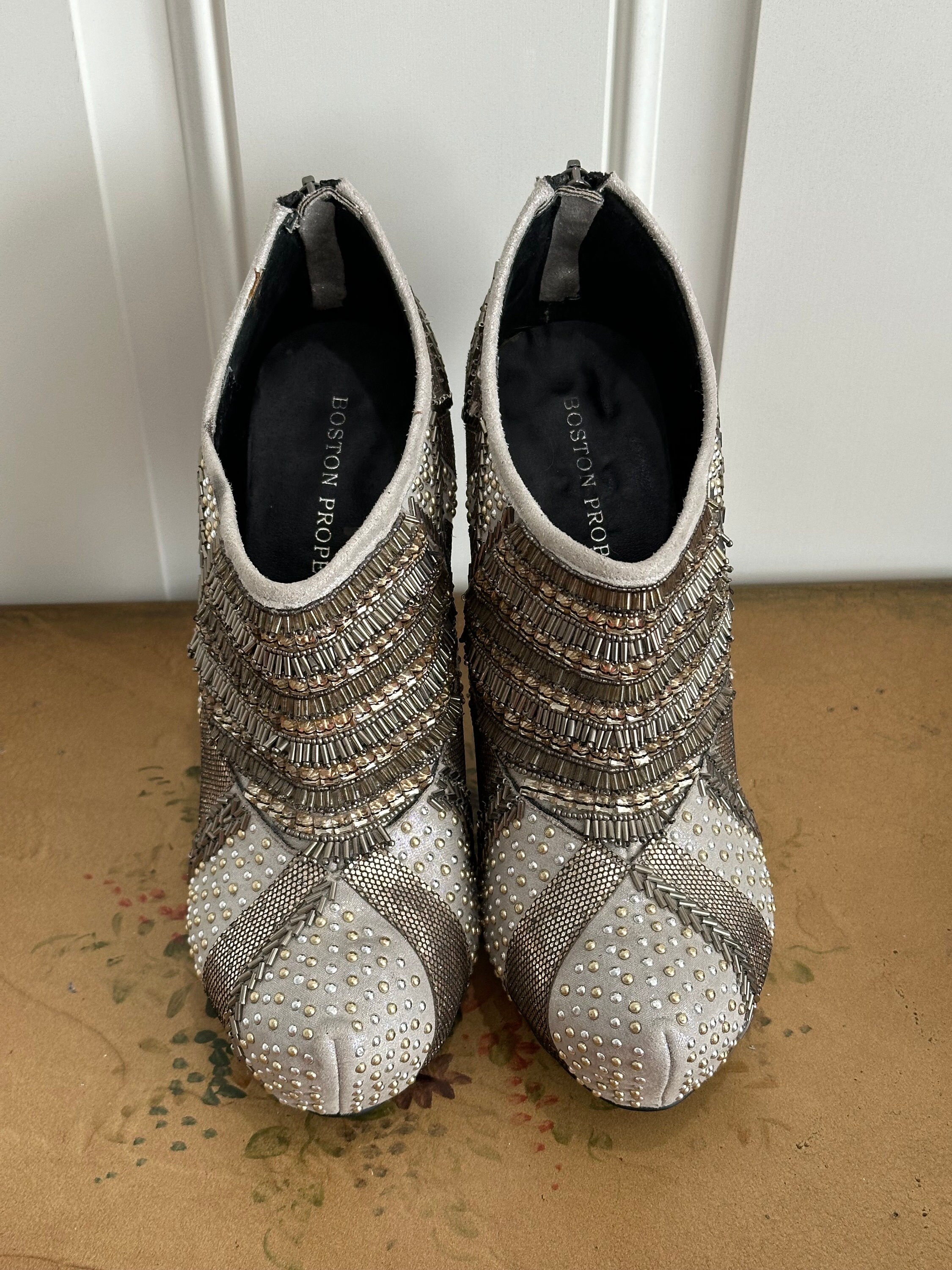 BOSTON PROPER Beaded Sequined Embellished Platform Heels -8.5 - Etsy