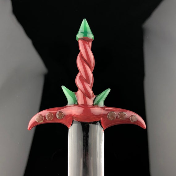 Beautiful Glass Sword Figurine Statue Maroon Green Color | Etsy
