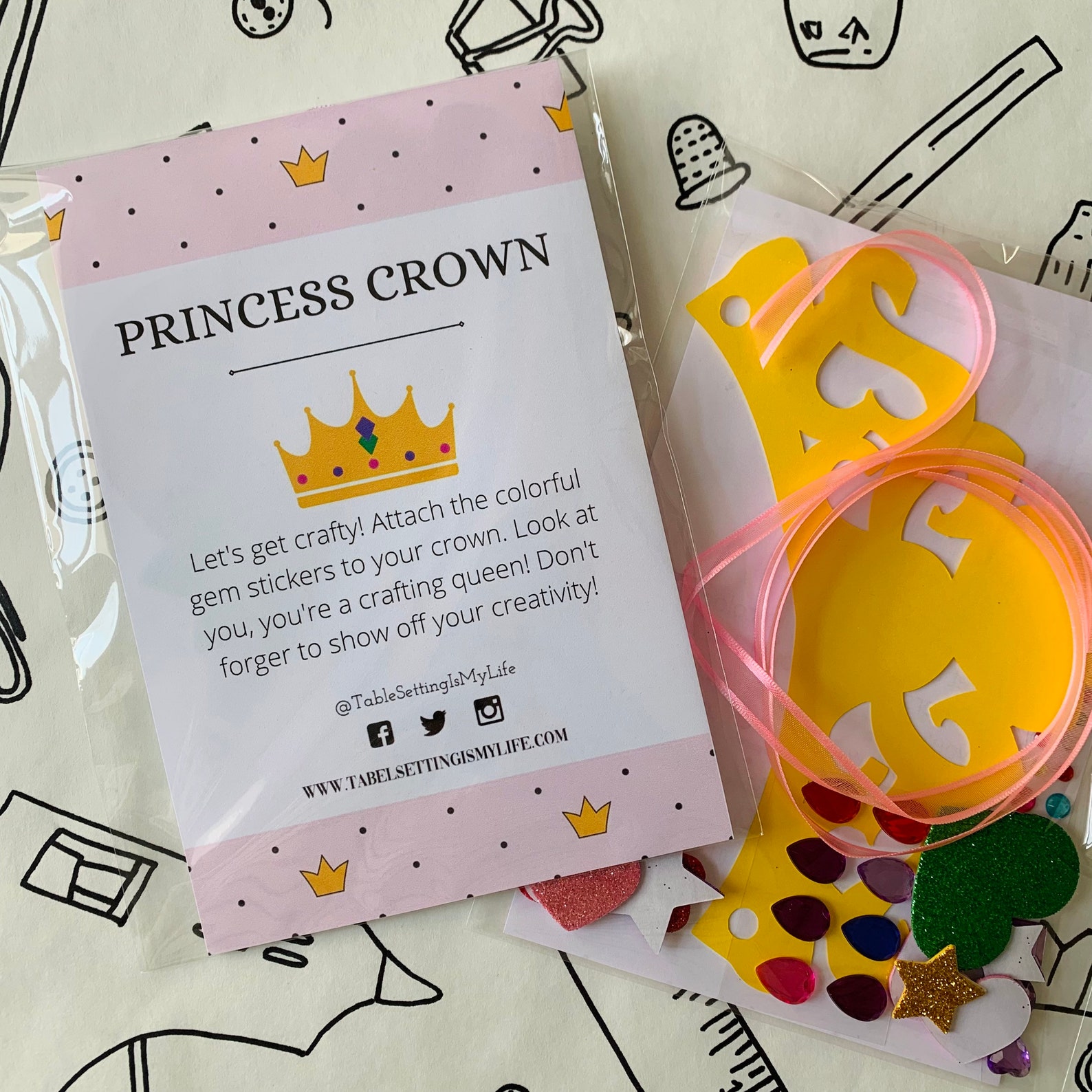Princess Crown Craft Kit Party Favor | Etsy