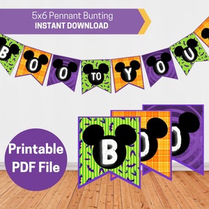 Boo to You Banner INSTANT DOWNLOAD, WDW Halloween Decoration - Etsy
