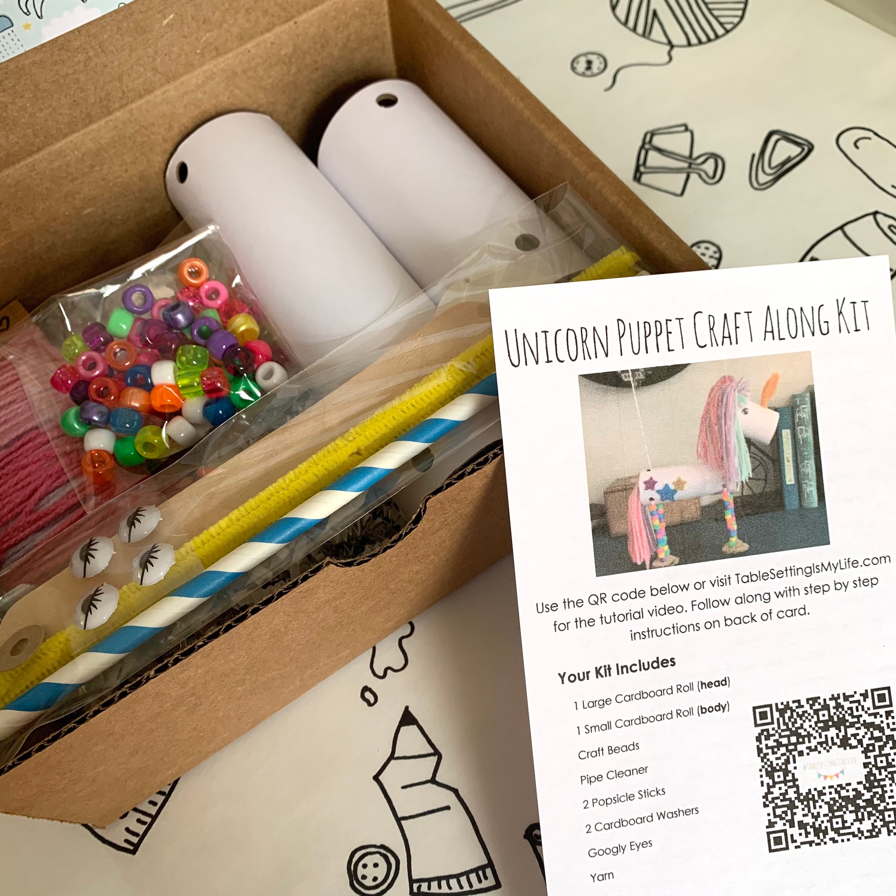 Unicorn Marionette Puppet Craft Along Kit | Etsy