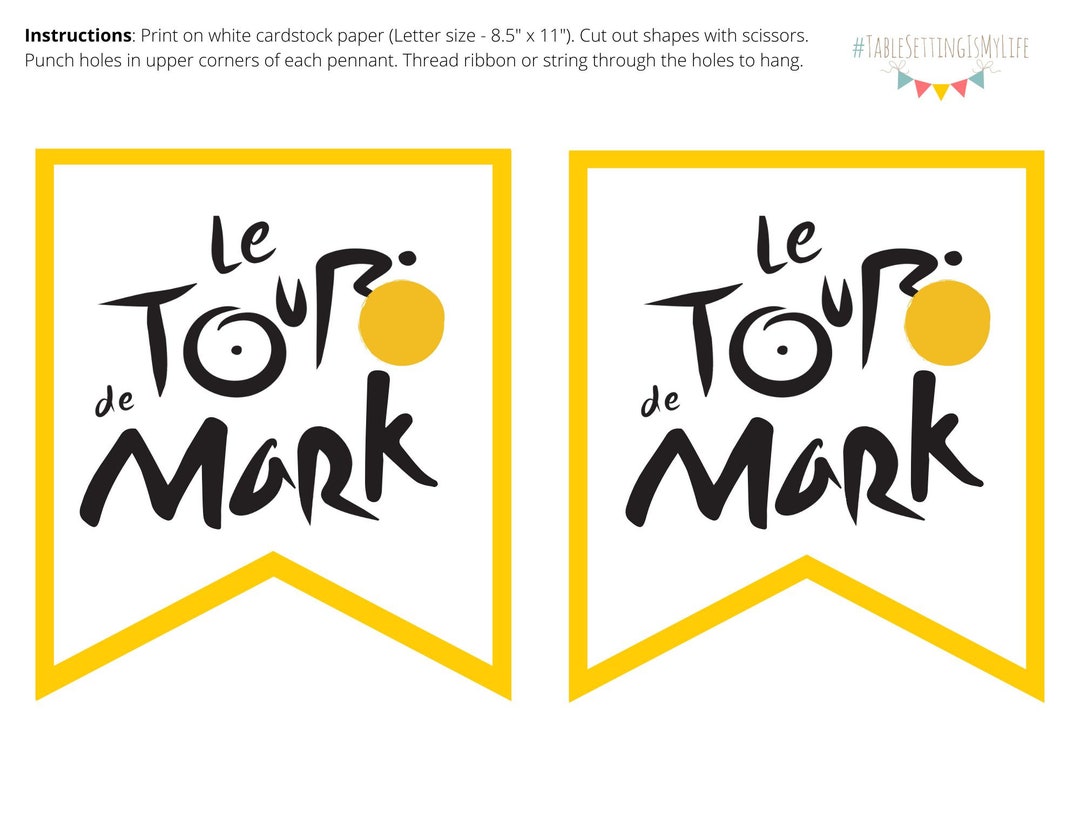 Printable Tour De France Banner INSTANT DOWNLOAD - Etsy