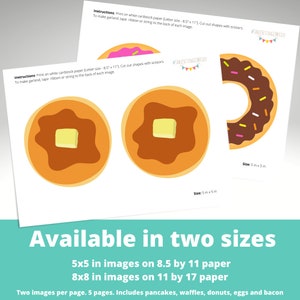 Breakfast Themed Garland, INSTANT DOWNLOAD, Pancakes Waffles Donuts ...