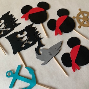 Captain Mickey Cupcake Toppers - Etsy