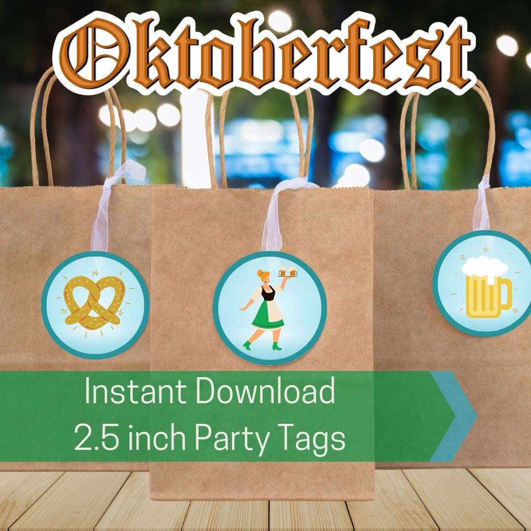Oktoberfest Party Favor Gift Tags, Instant Download - Etsy