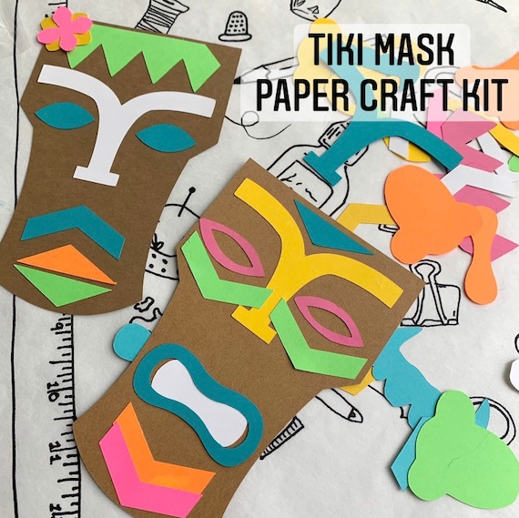 Tiki Mask Craft Kit Party Favor | Etsy