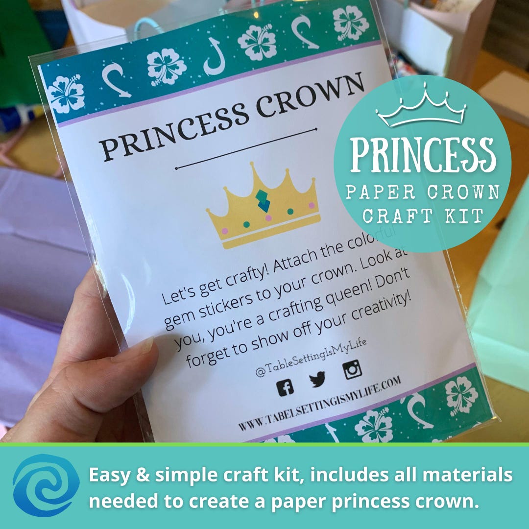 Princess Crown Craft Kit, Moana Inspired Party Favor - Etsy