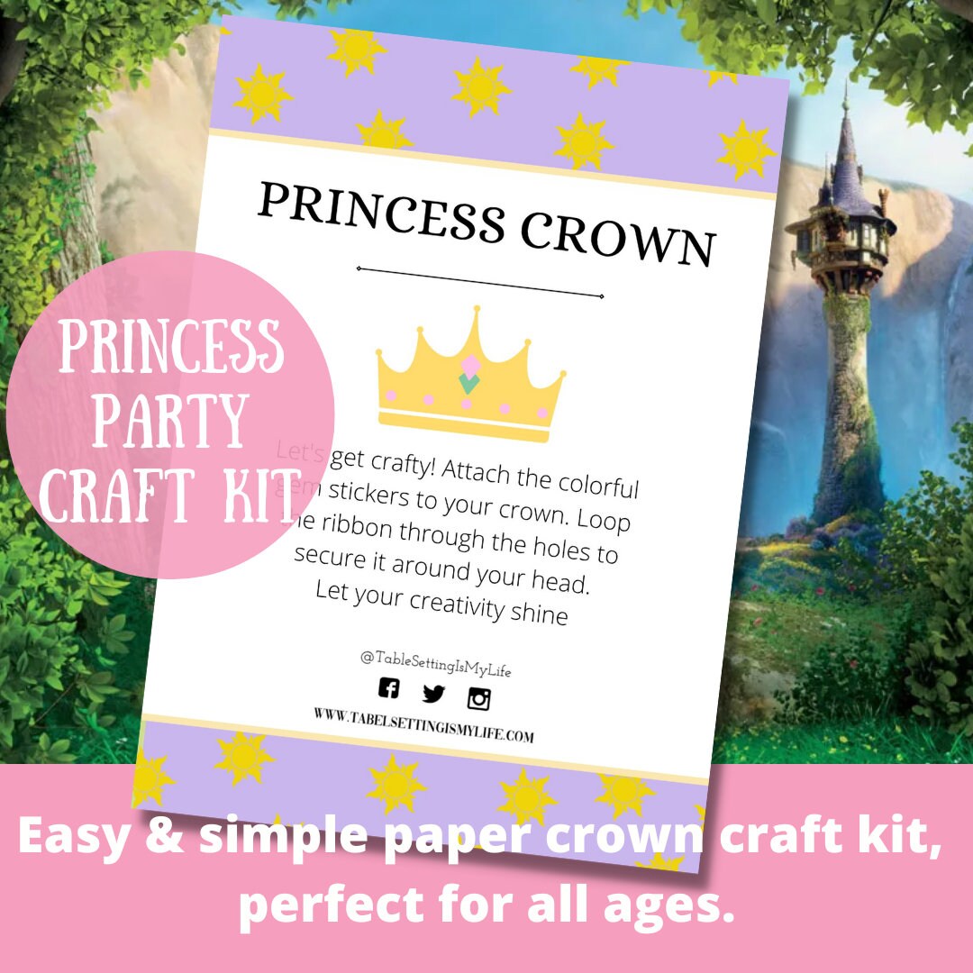 Rapunzel Princess Crown Craft Kit, Tangled Party Favor - Etsy