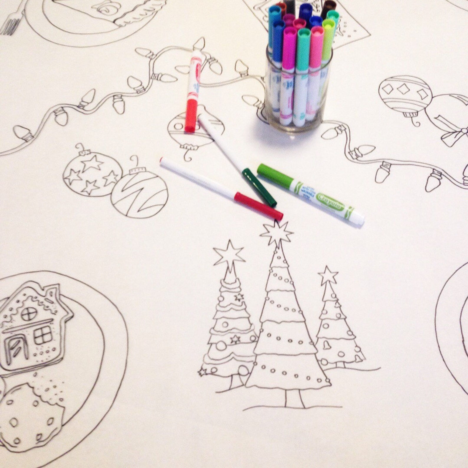 Christmas Coloring Table Cover | Etsy