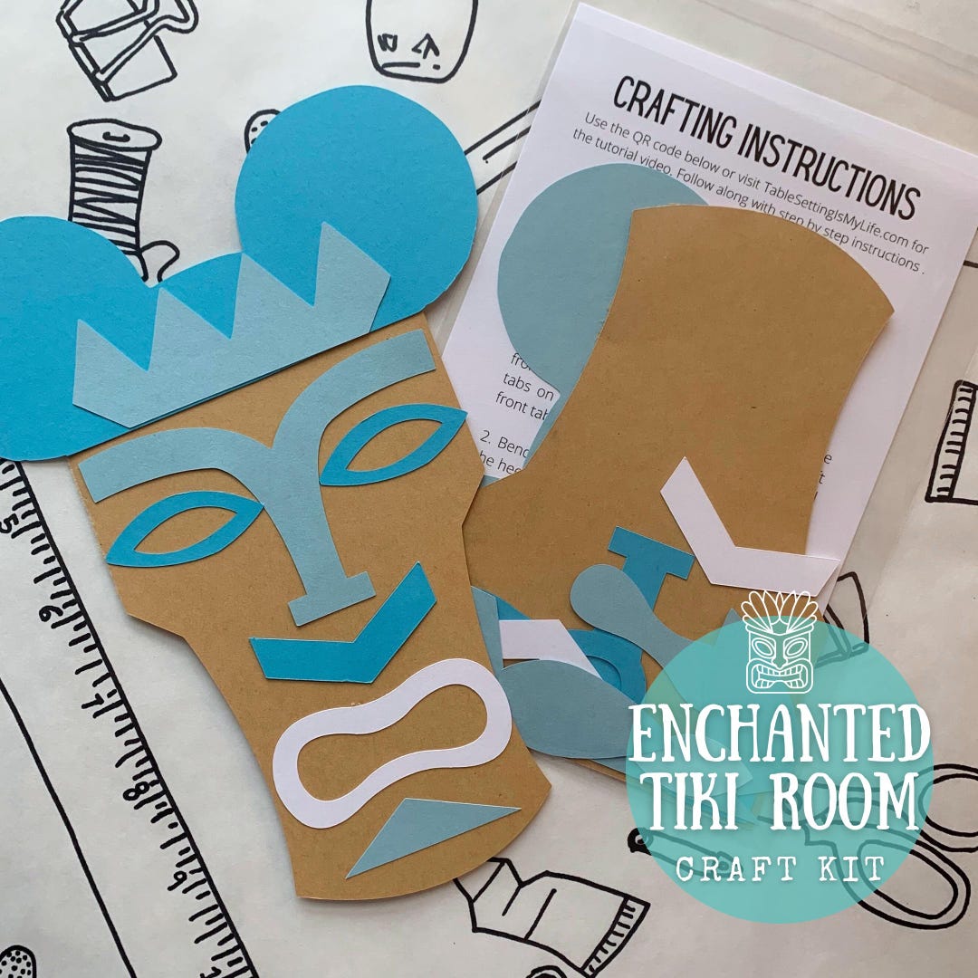 Enchanted Tiki Room Themed Tiki Mask Craft Kit - Blue Baby Shower - Etsy