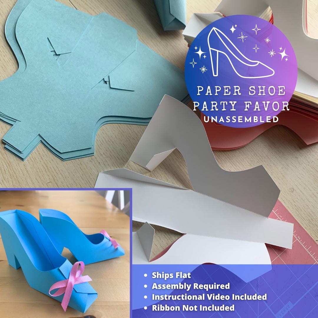 DIY Paper Shoe Party Favor - UNASSEMBLED - Etsy
