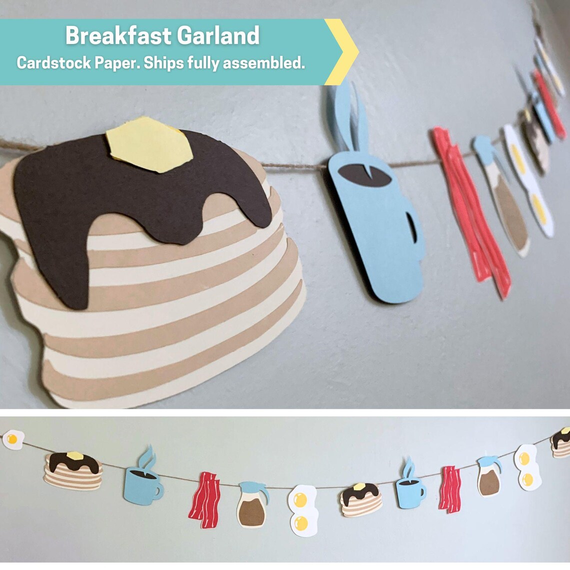 Breakfast Party Decoration, Paper Garland - Etsy