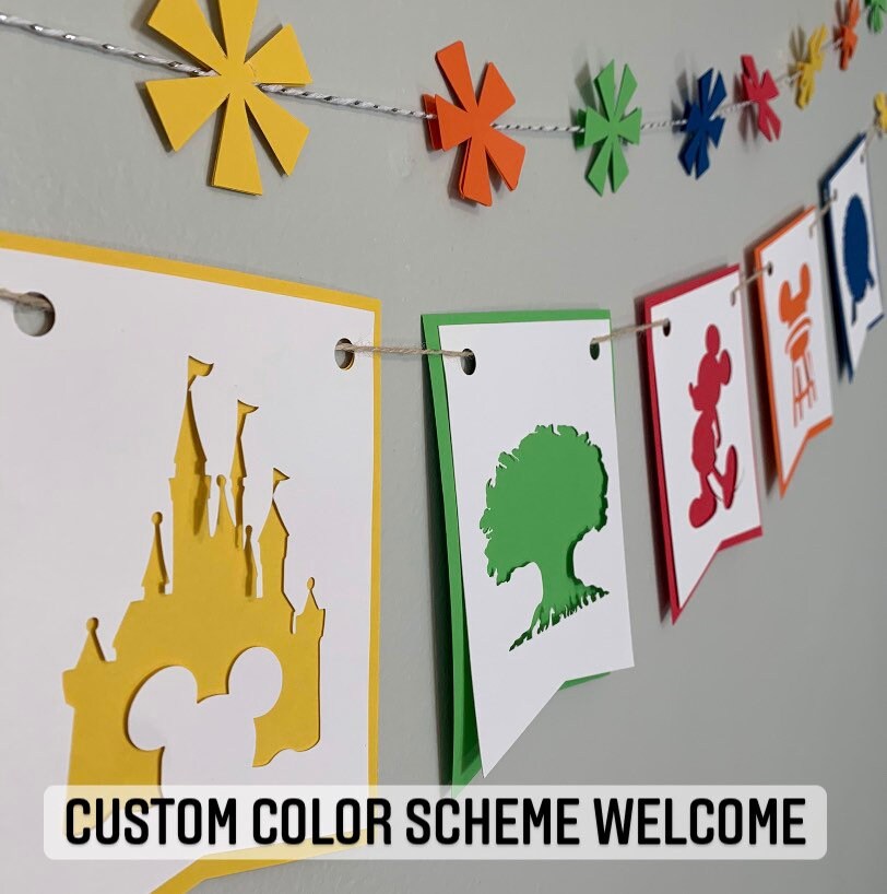 Disney World Banner Pastel MICKEY WDW Paper Decorations - Etsy