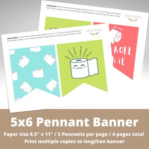 Printable Toilet Paper Banner INSTANT DOWNLOAD, Just Roll With It - Etsy