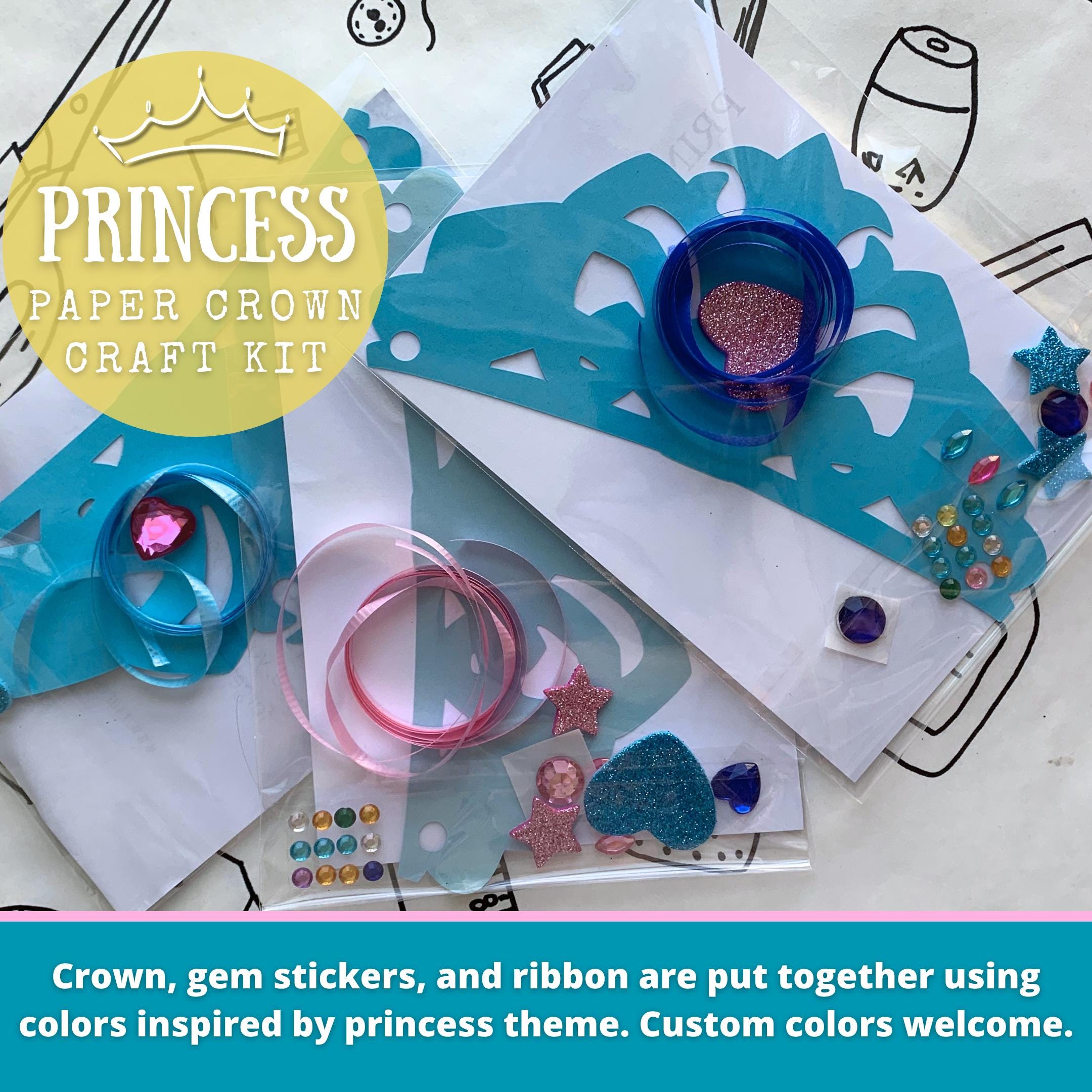 Frozen Crown Craft Kit, Princess Inspired Party Favor - Etsy