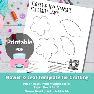 Flower and Leaf Template for Crafting Projects - Digital Download With ...